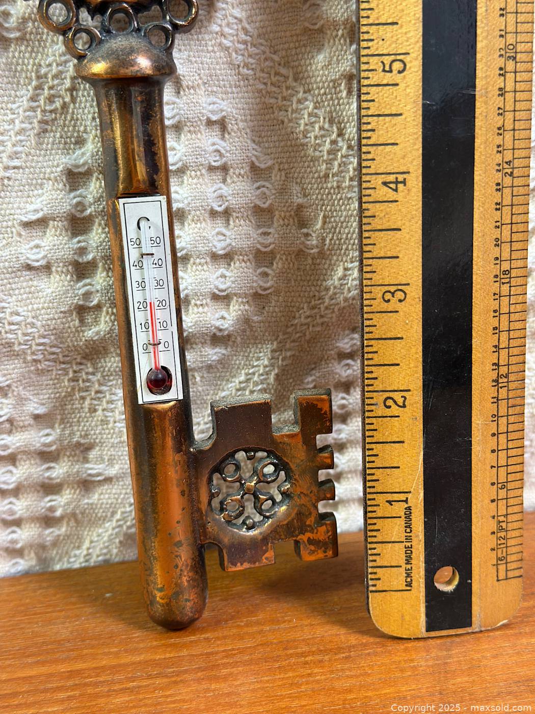 Vintage Nordic copper key thermometer | Maxsold
