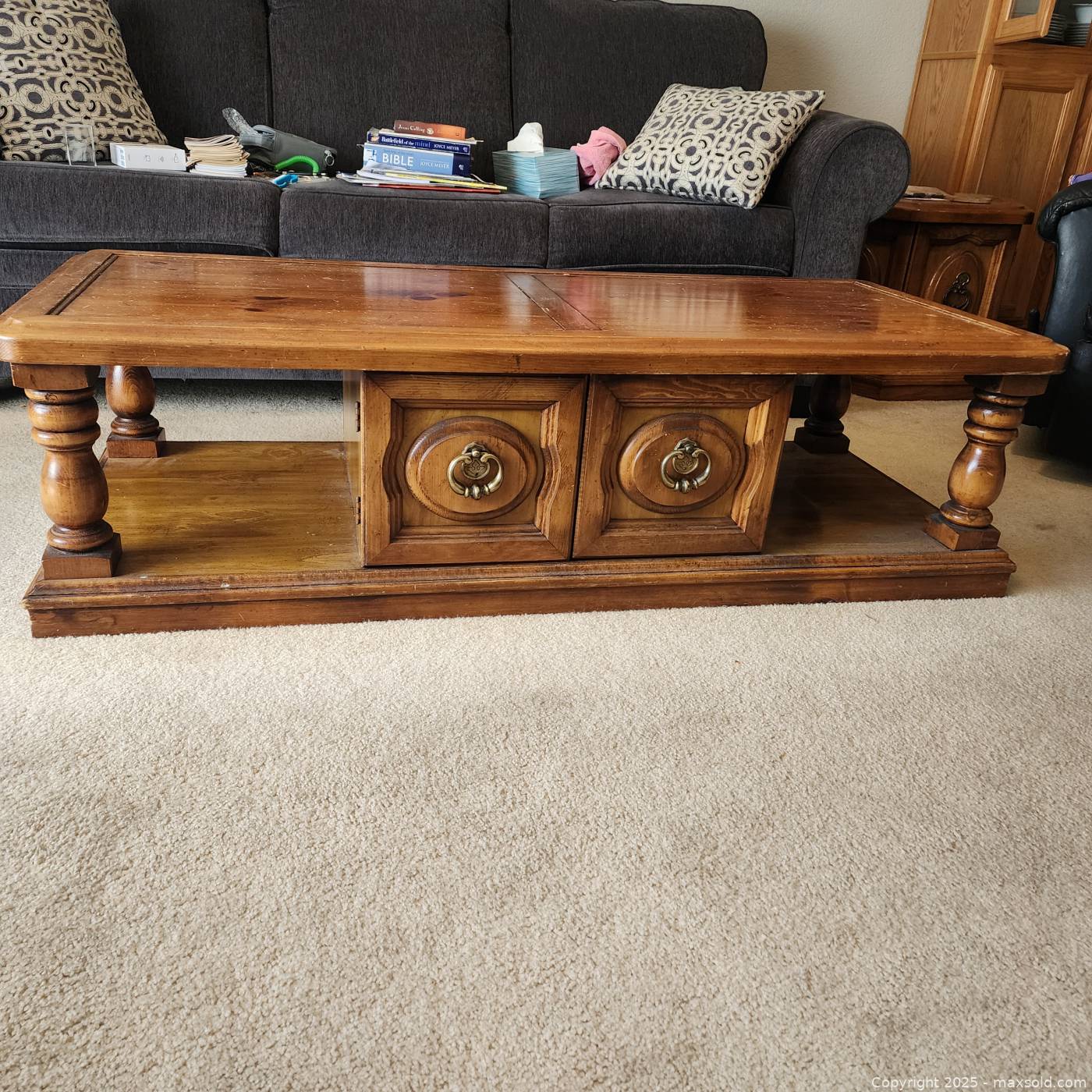 Vintage solid wood coffee table | Maxsold