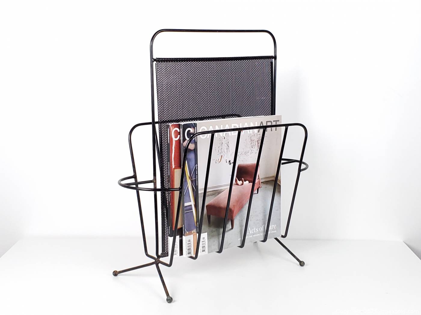 1950s Mathieu Matégot French Black Perforated Metal Magazine Rack | Maxsold