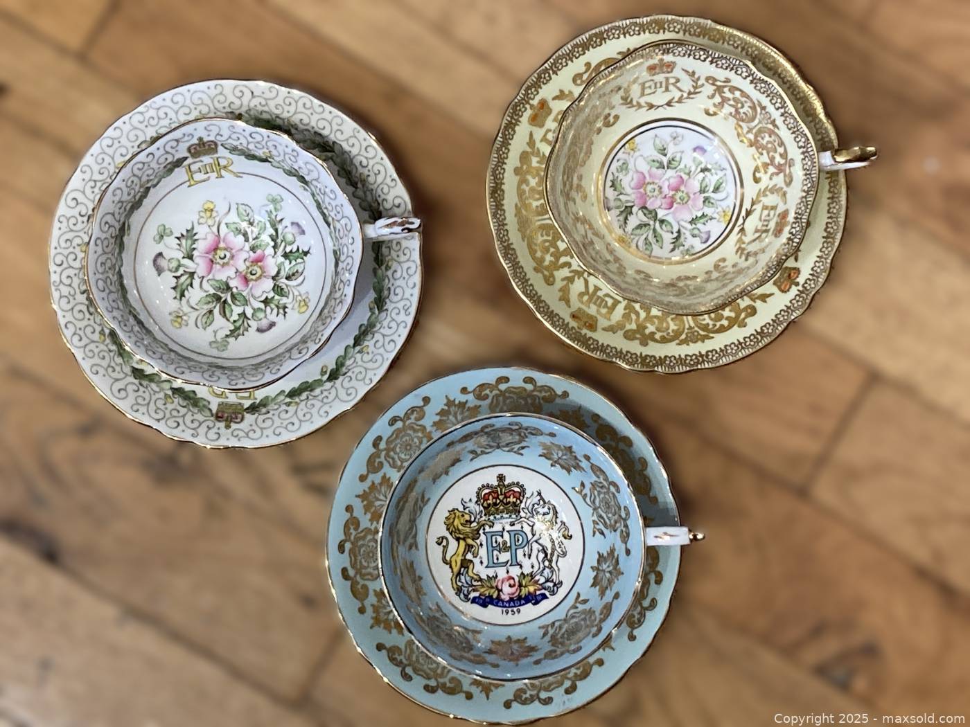 Paragon bone china tea cups and saucers, three sets | Maxsold