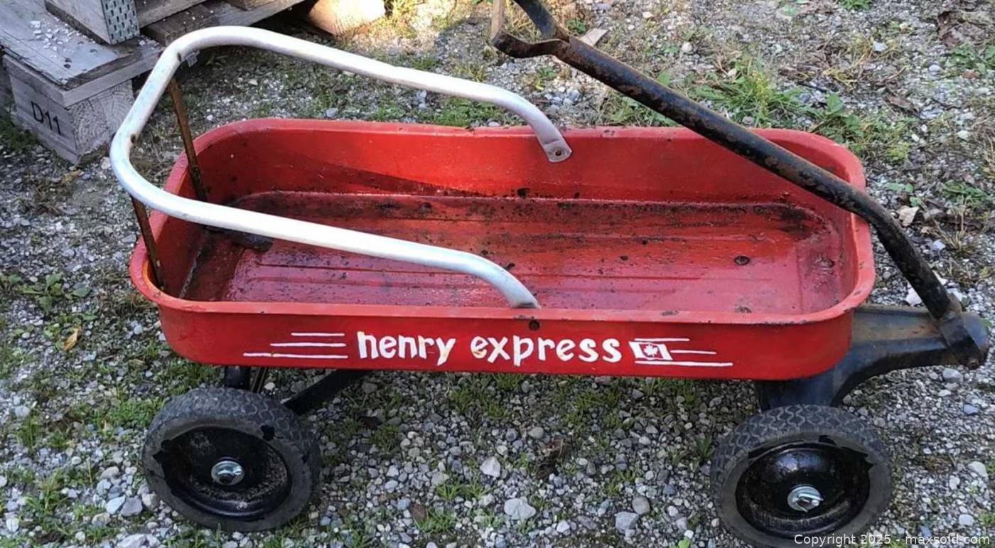 Vintage Henry Express Red Metal Wagon | Maxsold