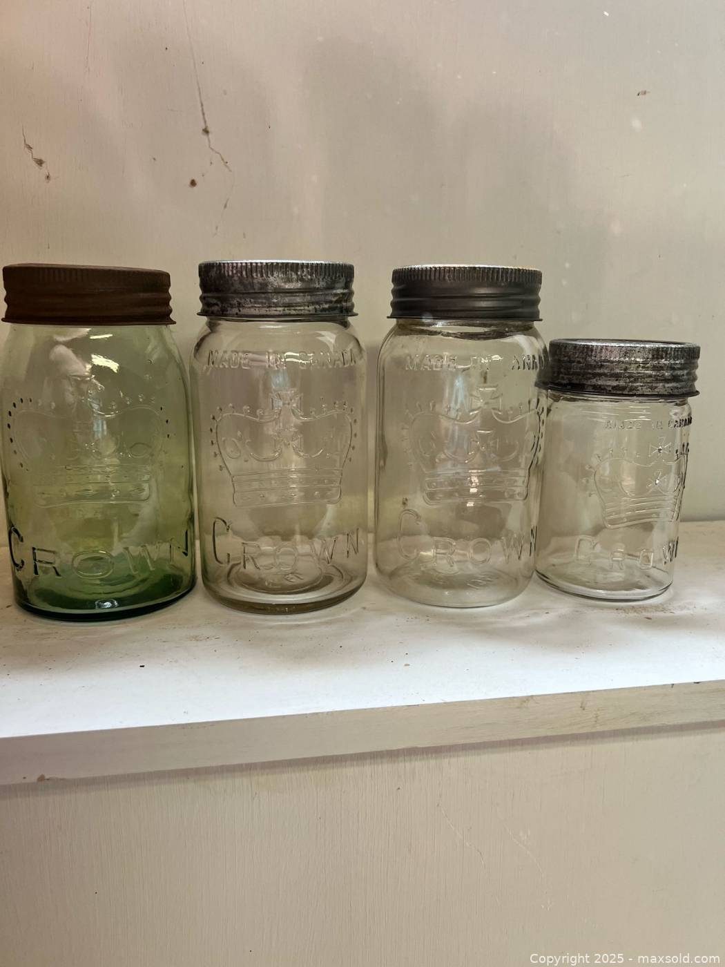 Vintage Crown glass canning jars, 4 | Maxsold