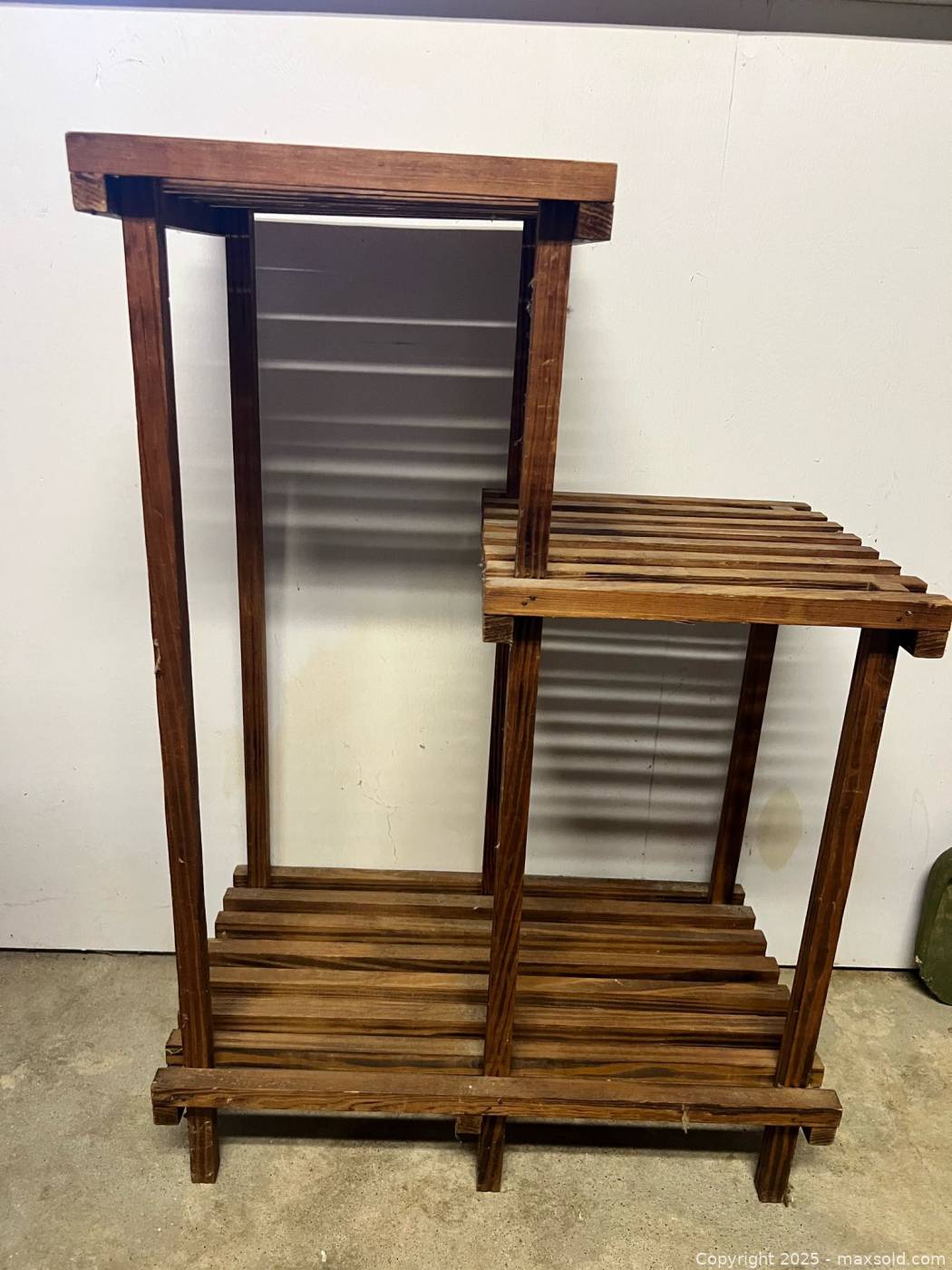 Mid-Century Wood Slatted Plant Stand | Maxsold