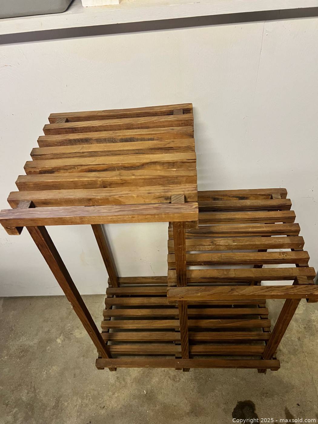 Mid-Century Wood Slatted Plant Stand | Maxsold