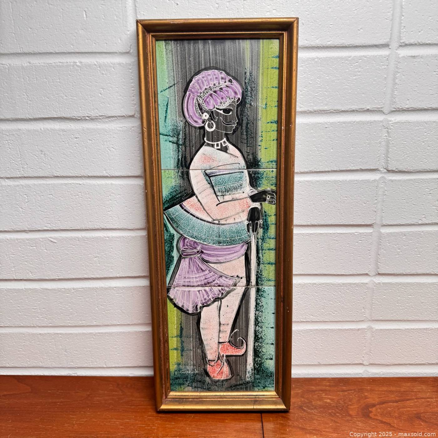 Framed ceramic tile artwork signed Ghokali | Maxsold