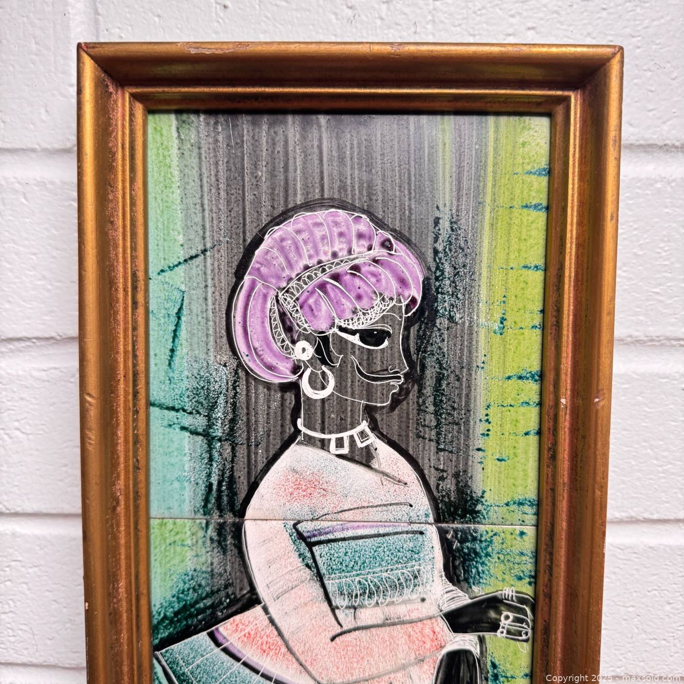 Framed ceramic tile artwork signed Ghokali | Maxsold