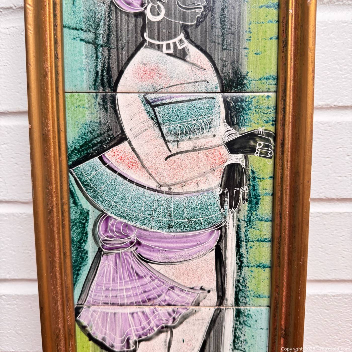 Framed ceramic tile artwork signed Ghokali | Maxsold