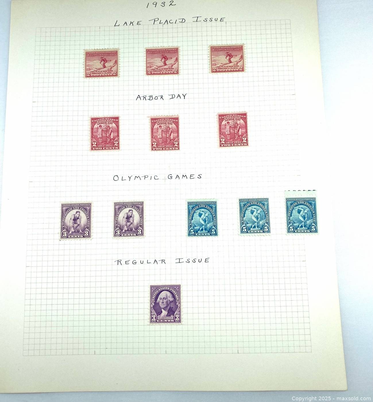 1932 US commemorative stamp set | Maxsold