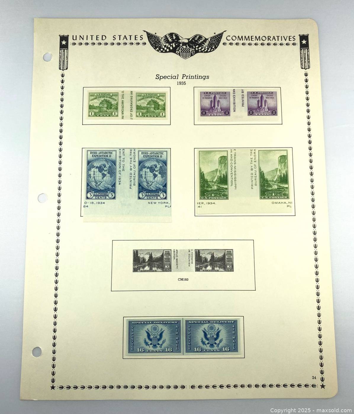 1935-36 US Commemorative Stamp Album Pages | Maxsold