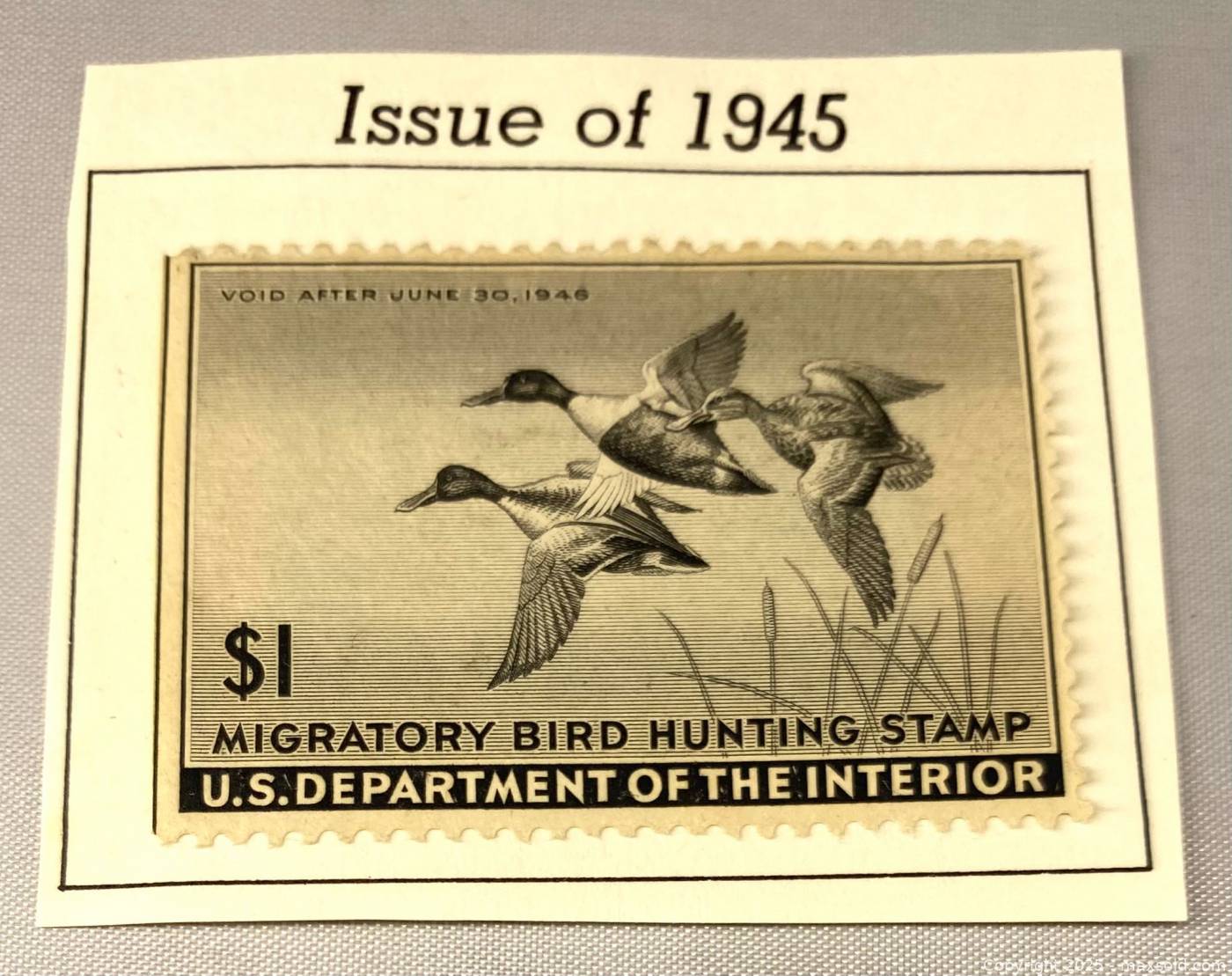 1945 $1 Migratory Bird Hunting Stamp | Maxsold