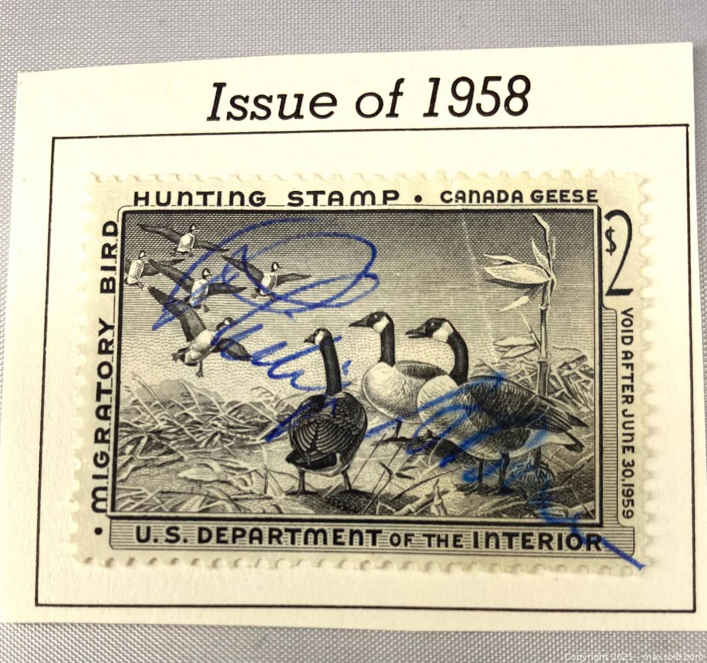 1958 Federal Duck Hunting Permit Stamp | Maxsold