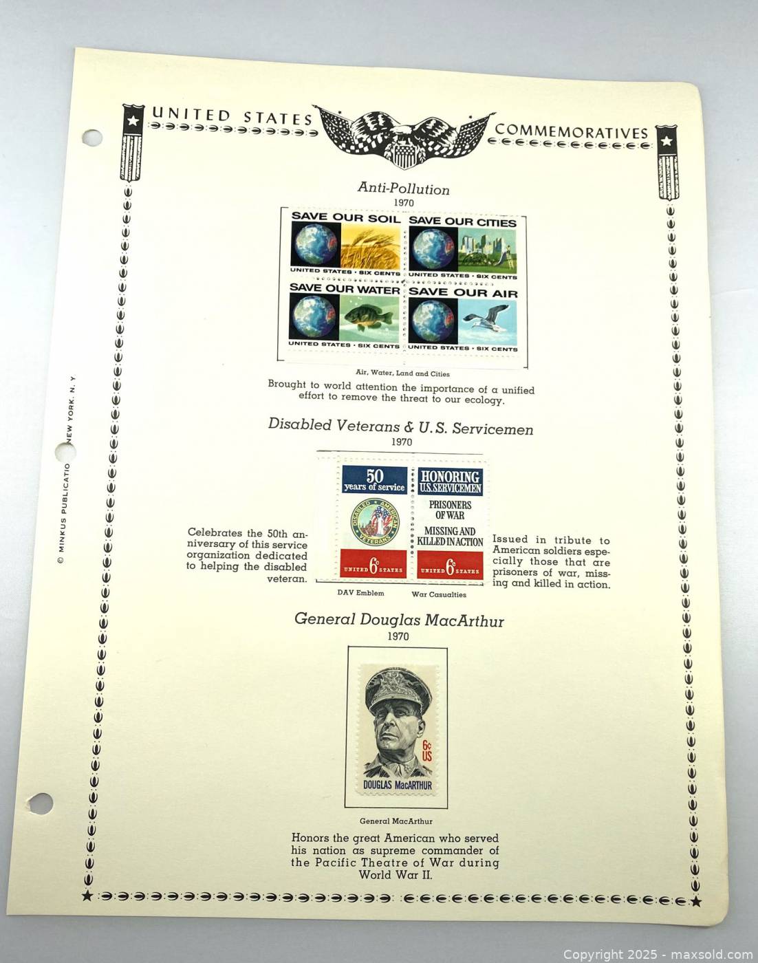 1970-1971 U.S. commemorative stamp album sheets | Maxsold