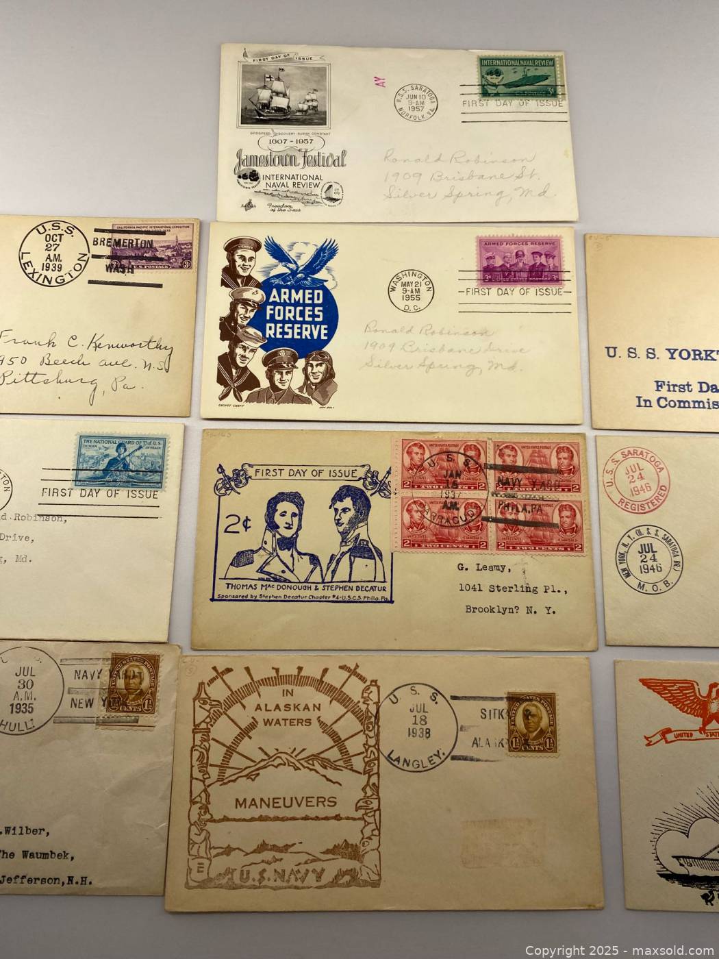 11 vintage U.S. military themed FDC envelopes | Maxsold