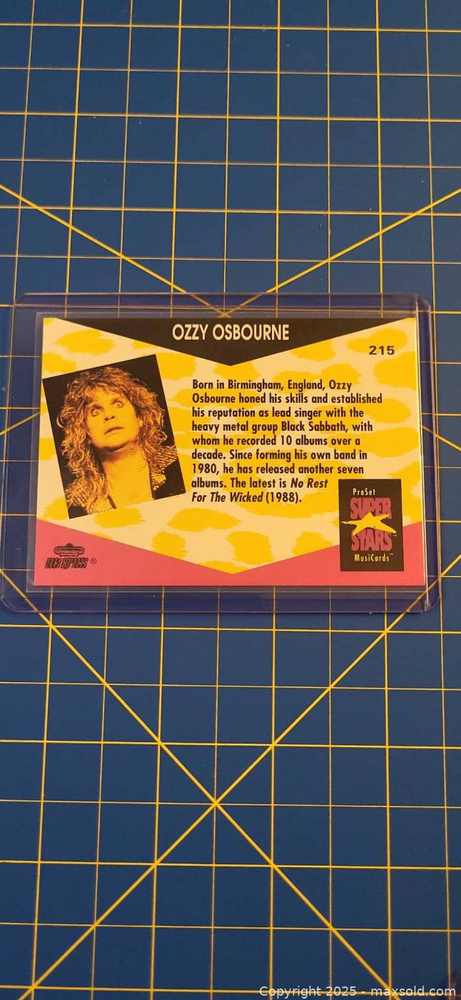 Pro Set Music Super Stars Ozzy Osbourne card #215 | Maxsold