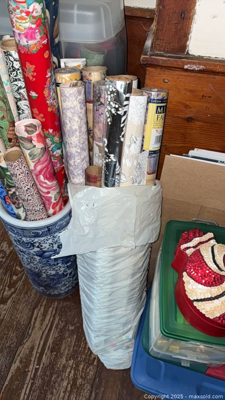Large assorted holiday gift-wrapping supplies lot | Maxsold