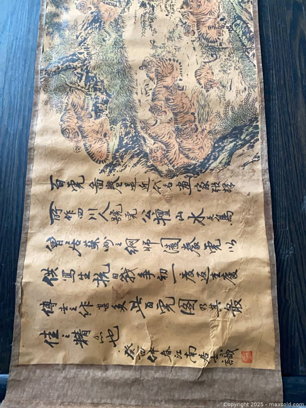 Qing Dynasty Baihu tu One Hundred Tigers Scroll | Maxsold
