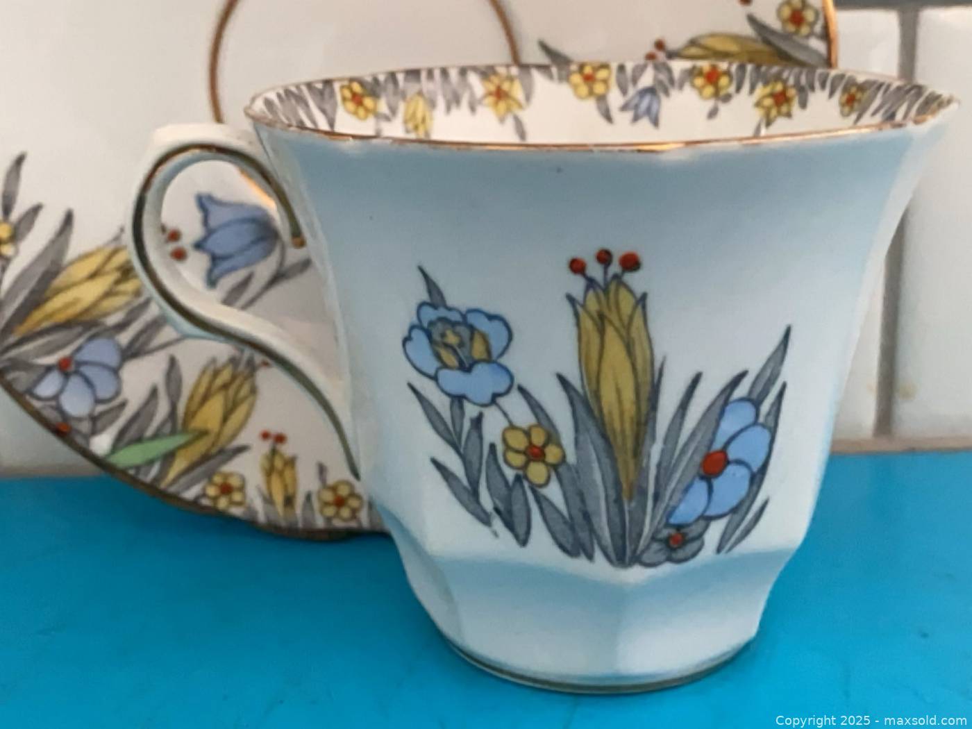 Melba bone china teacup and saucer floral | Maxsold