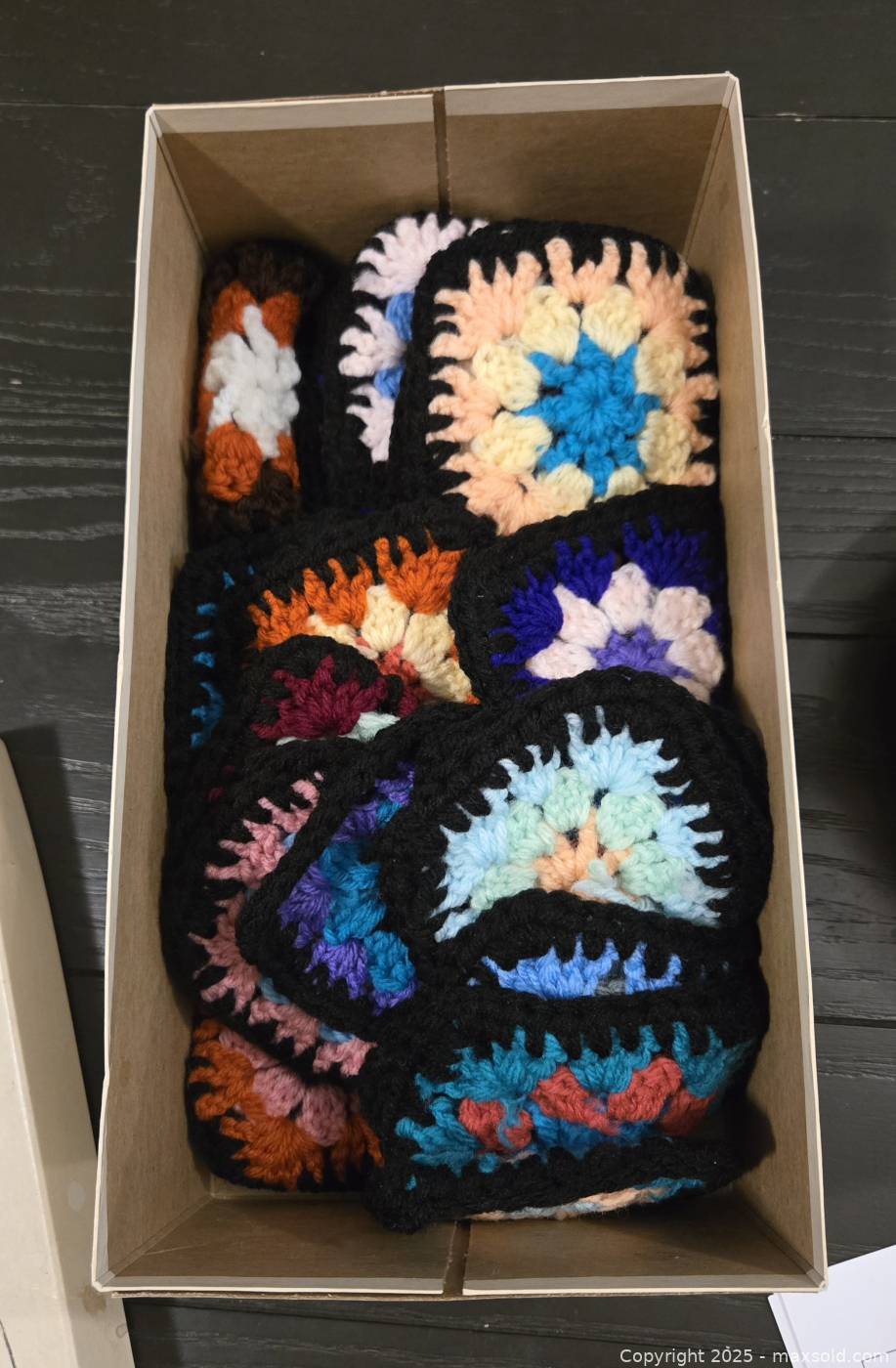 Crocheted Granny Squares Crafting Patches ~25pcs | Maxsold