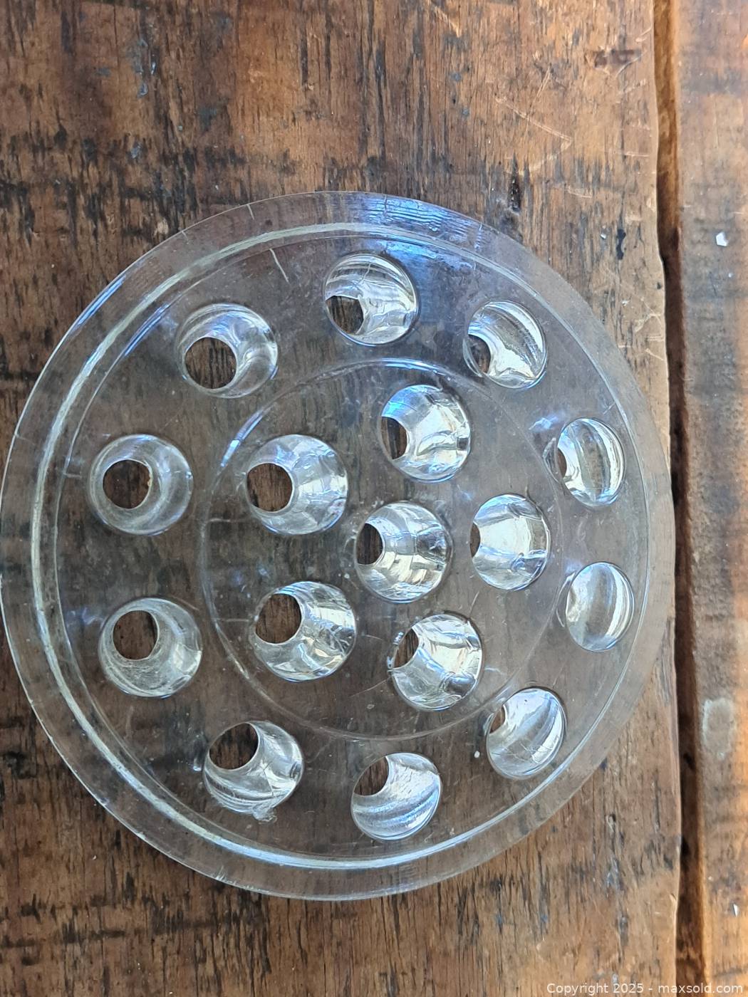 Clear glass round flower frog | Maxsold