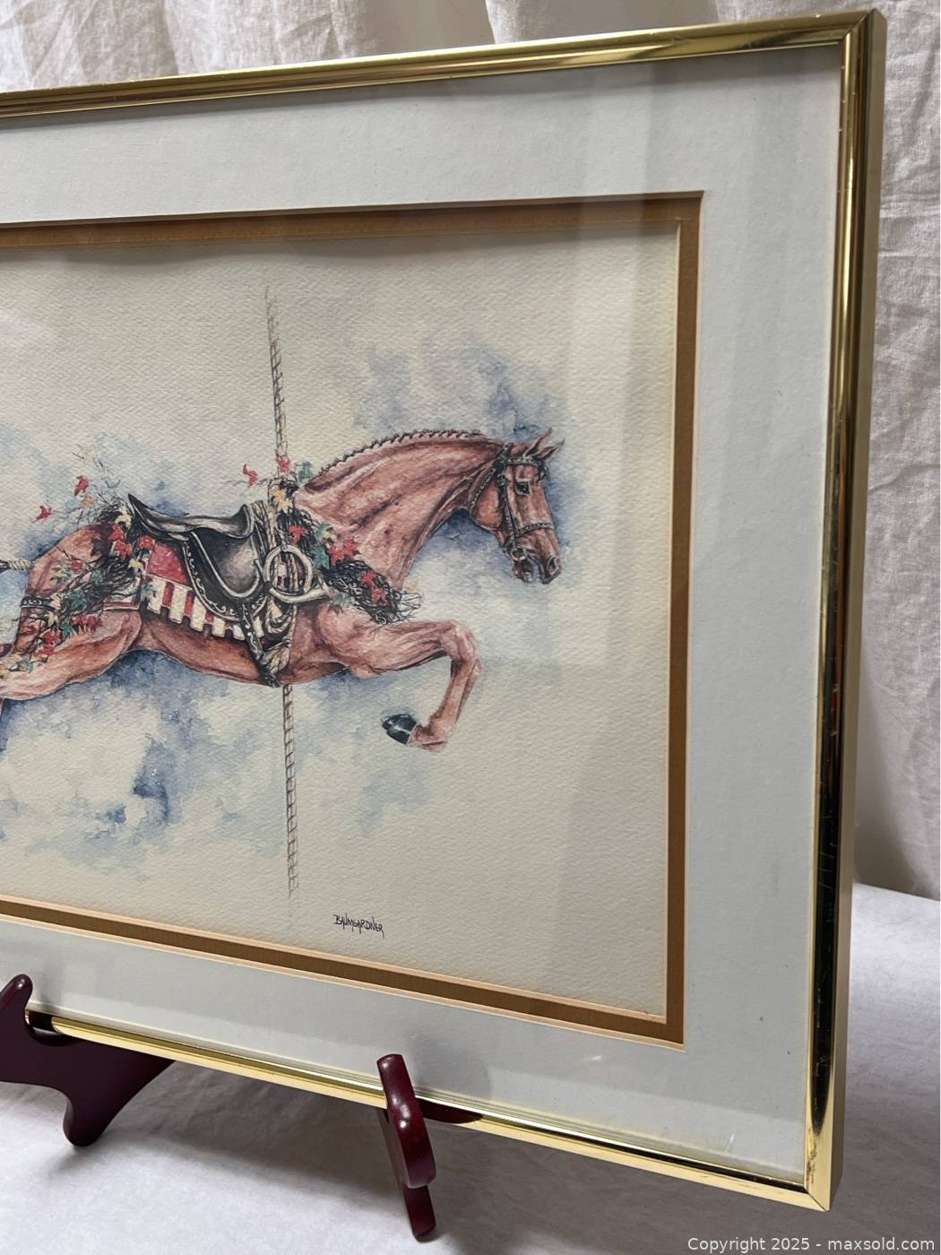 Framed Horse Art Print Signed Baumgardner | Maxsold