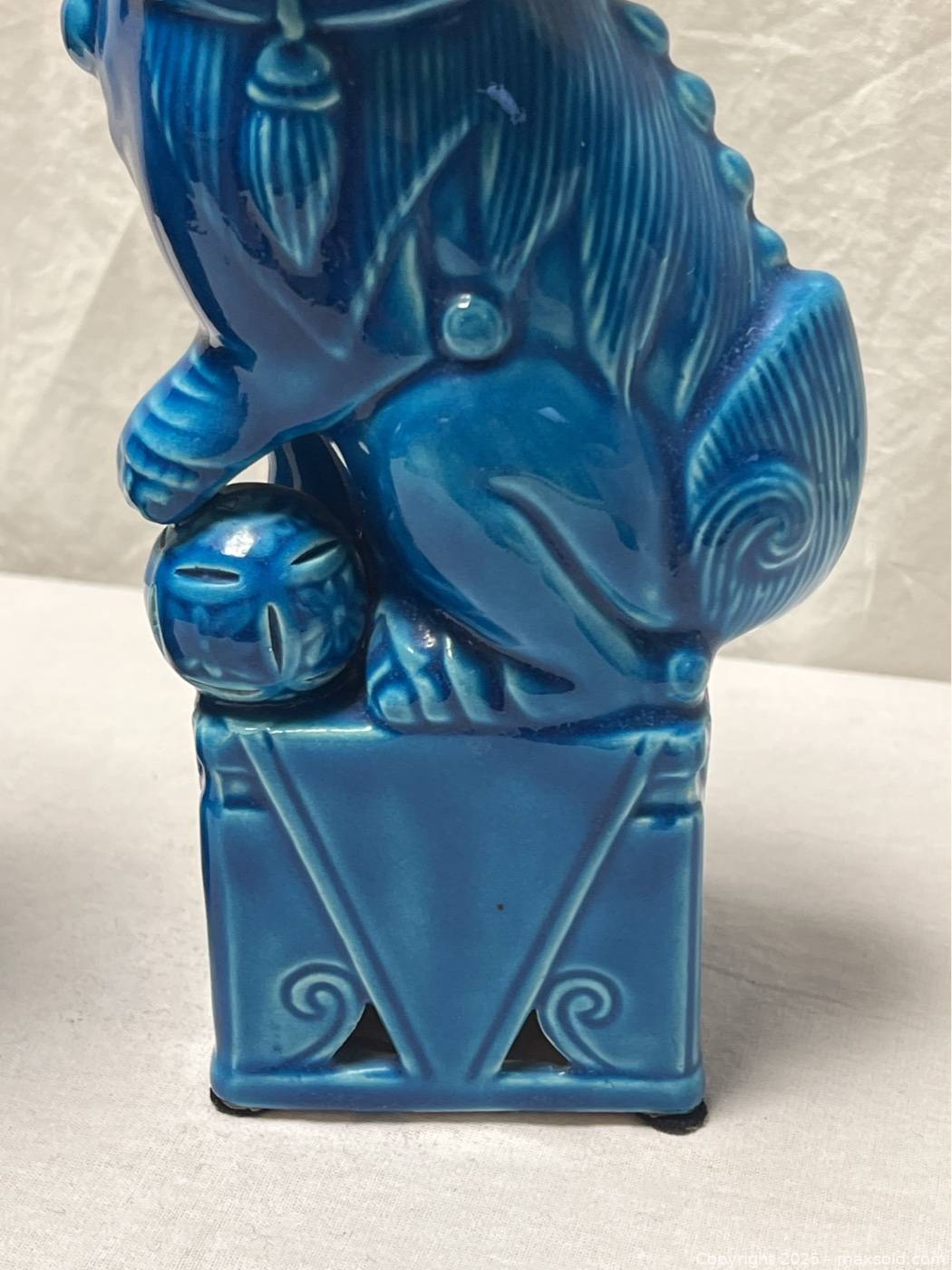 Turquoise Ceramic Foo Dog Statues Pair | Maxsold