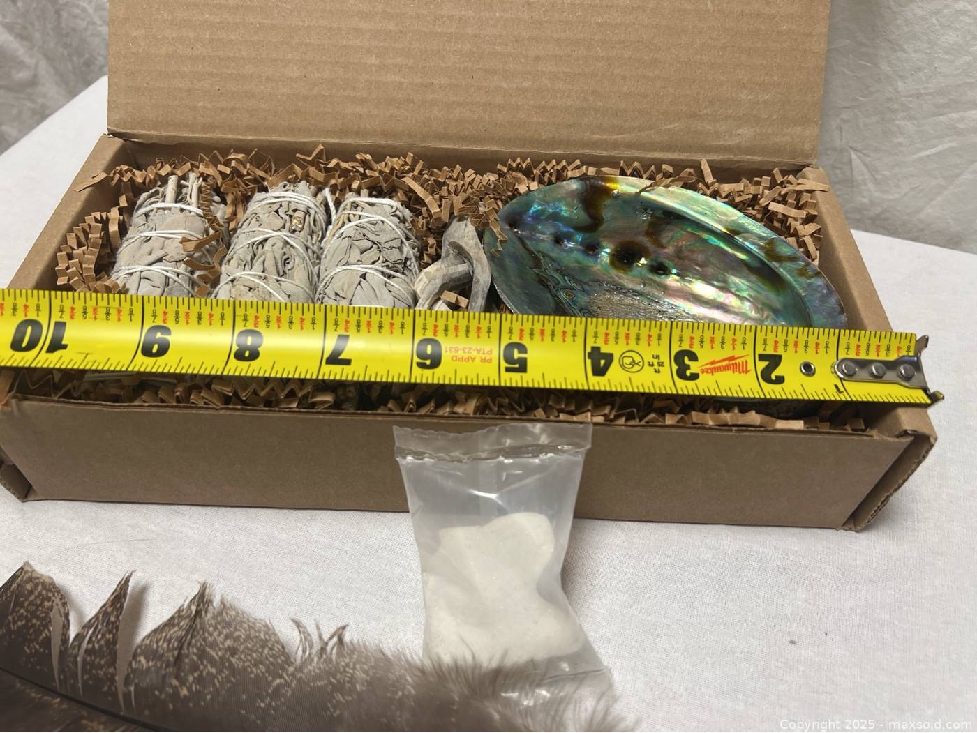 SariMoire smudging kit with abalone shell, sage, palo santo, feather ...