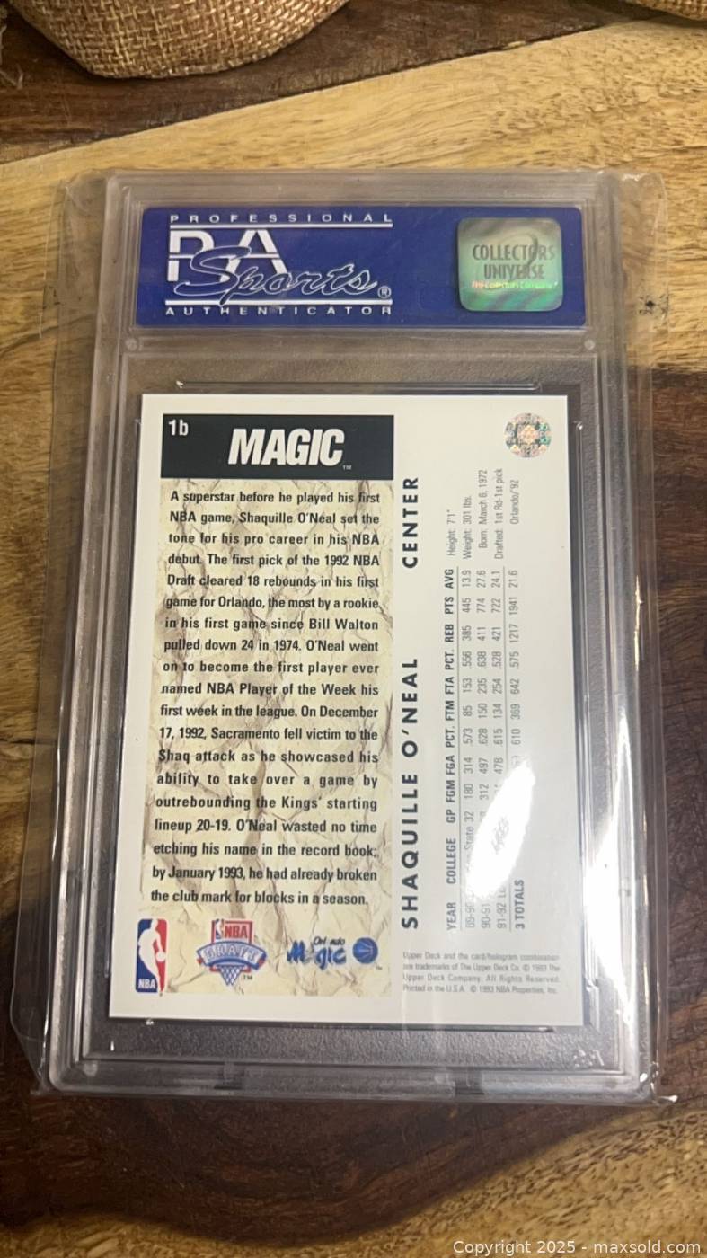 1992 Upper Deck Shaquille O'Neal Trade Rookie Card PSA 8 | Maxsold