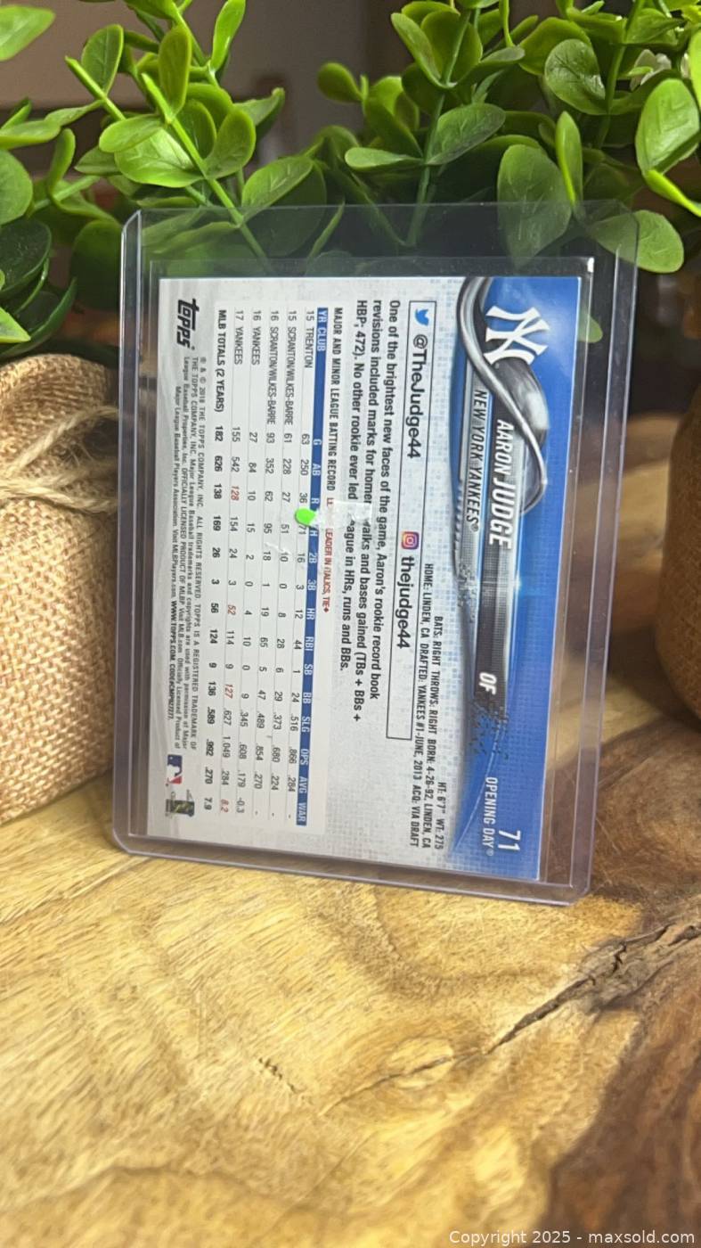 Topps Opening Day 2018 Aaron Judge Rookie Cup card | Maxsold