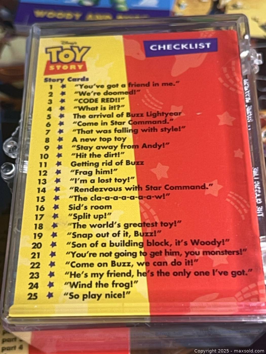 Disney Toy Story complete 75-card set 1995 | Maxsold