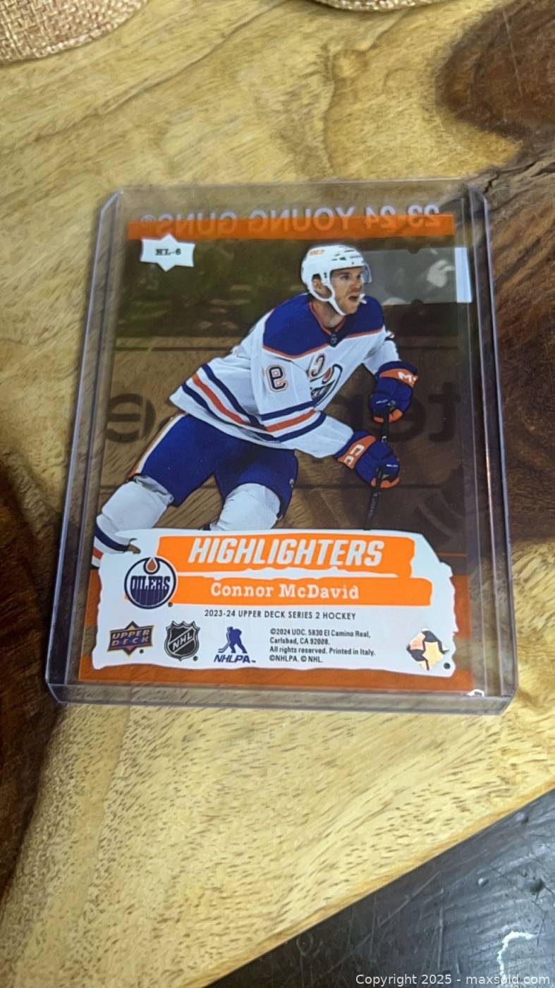 Connor McDavid 23-24 Upper Deck Highlighters Orange Acetate Card | Maxsold