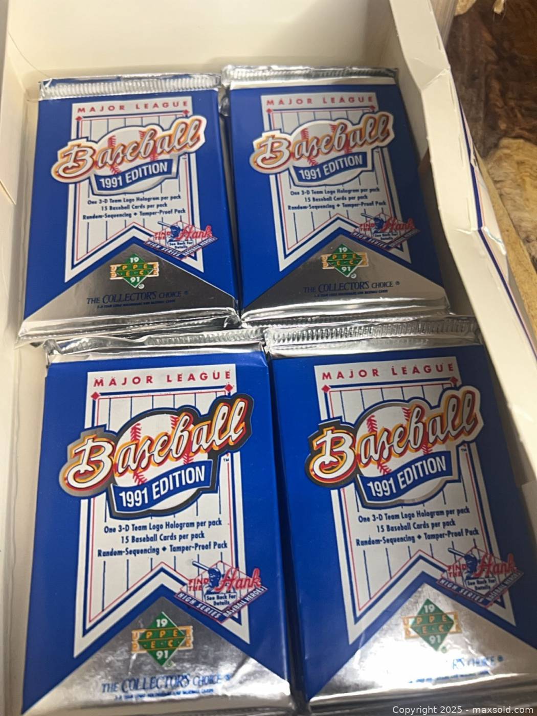 4 sealed 1991 Upper Deck Baseball card packs | Maxsold
