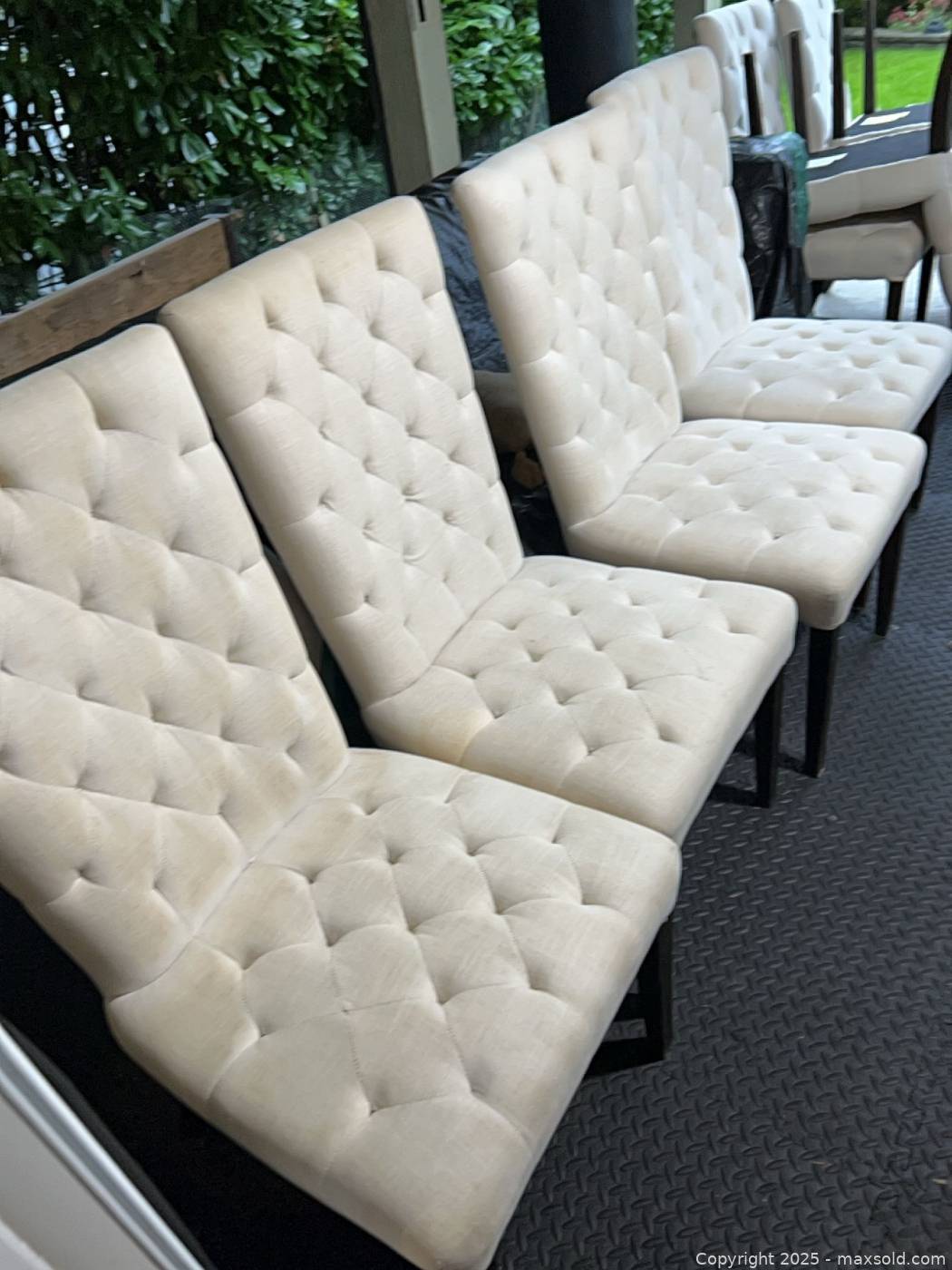 4 Tufted High-Back Dining Chairs | Maxsold