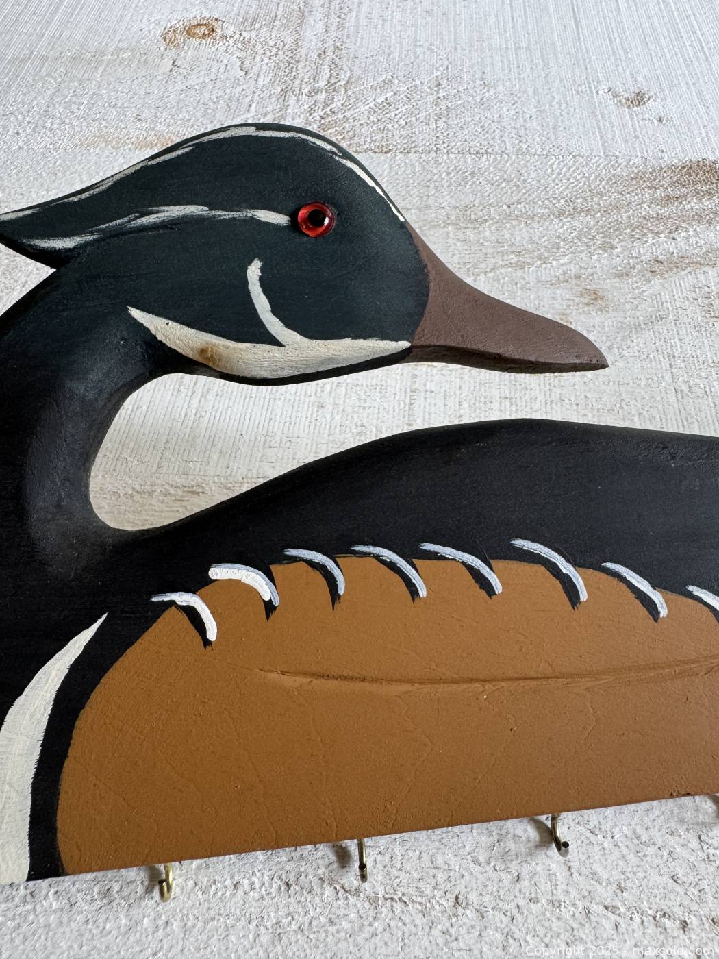 Vintage painted wood duck key holder | Maxsold