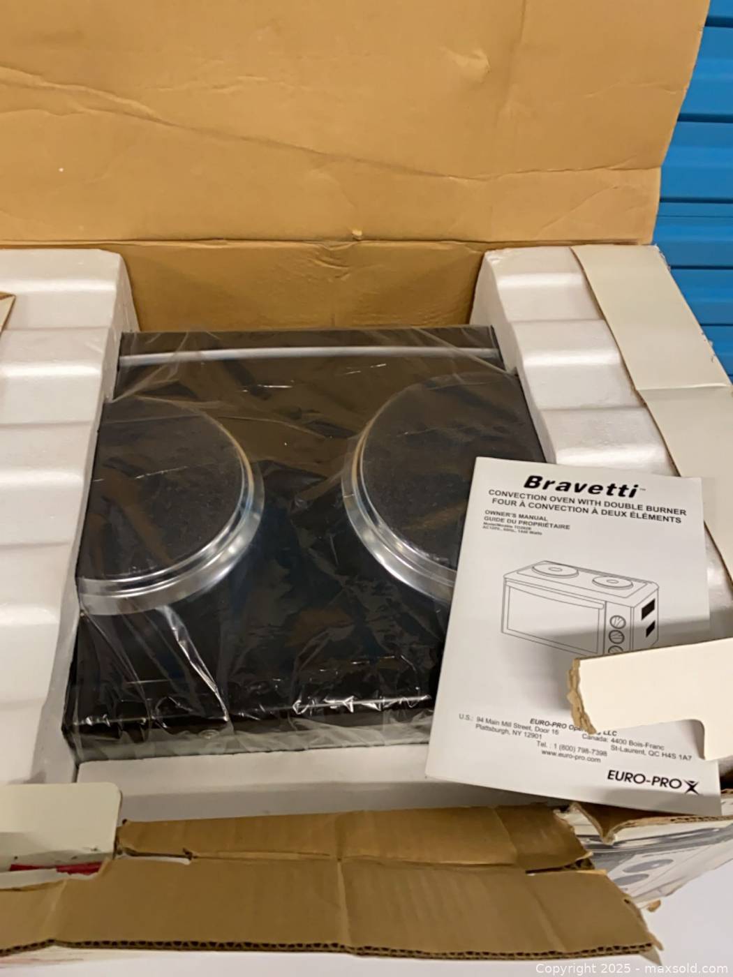 Bravetti TO292B convection rotisserie oven with dual hot-plates | Maxsold