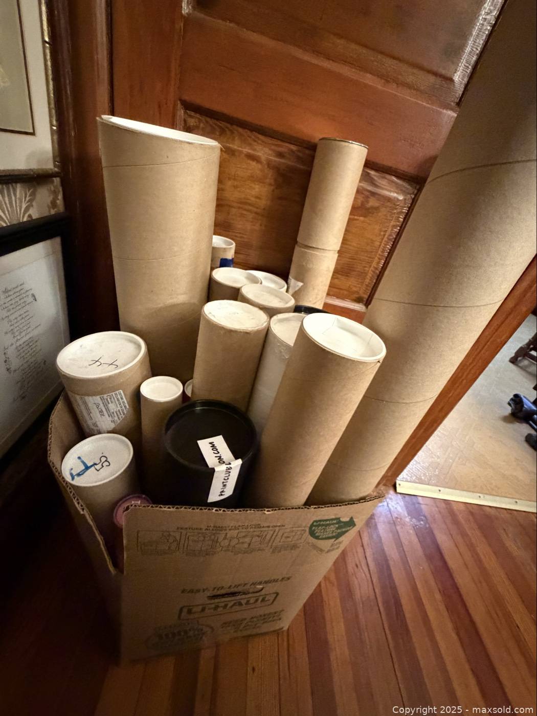 Assorted cardboard poster mailing tubes | Maxsold