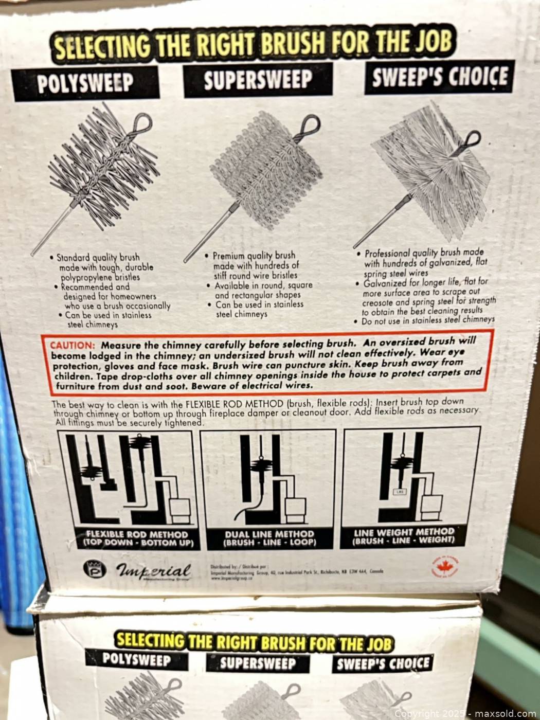 Imperial Polysweep 5" chimney flue brushes | Maxsold