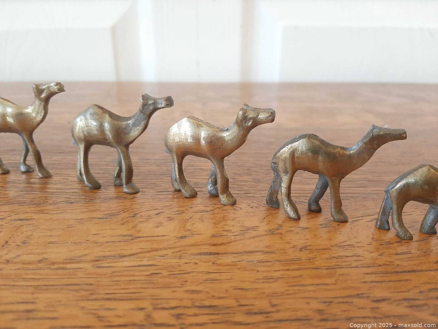 Seven Miniature Solid Brass Camels | Maxsold