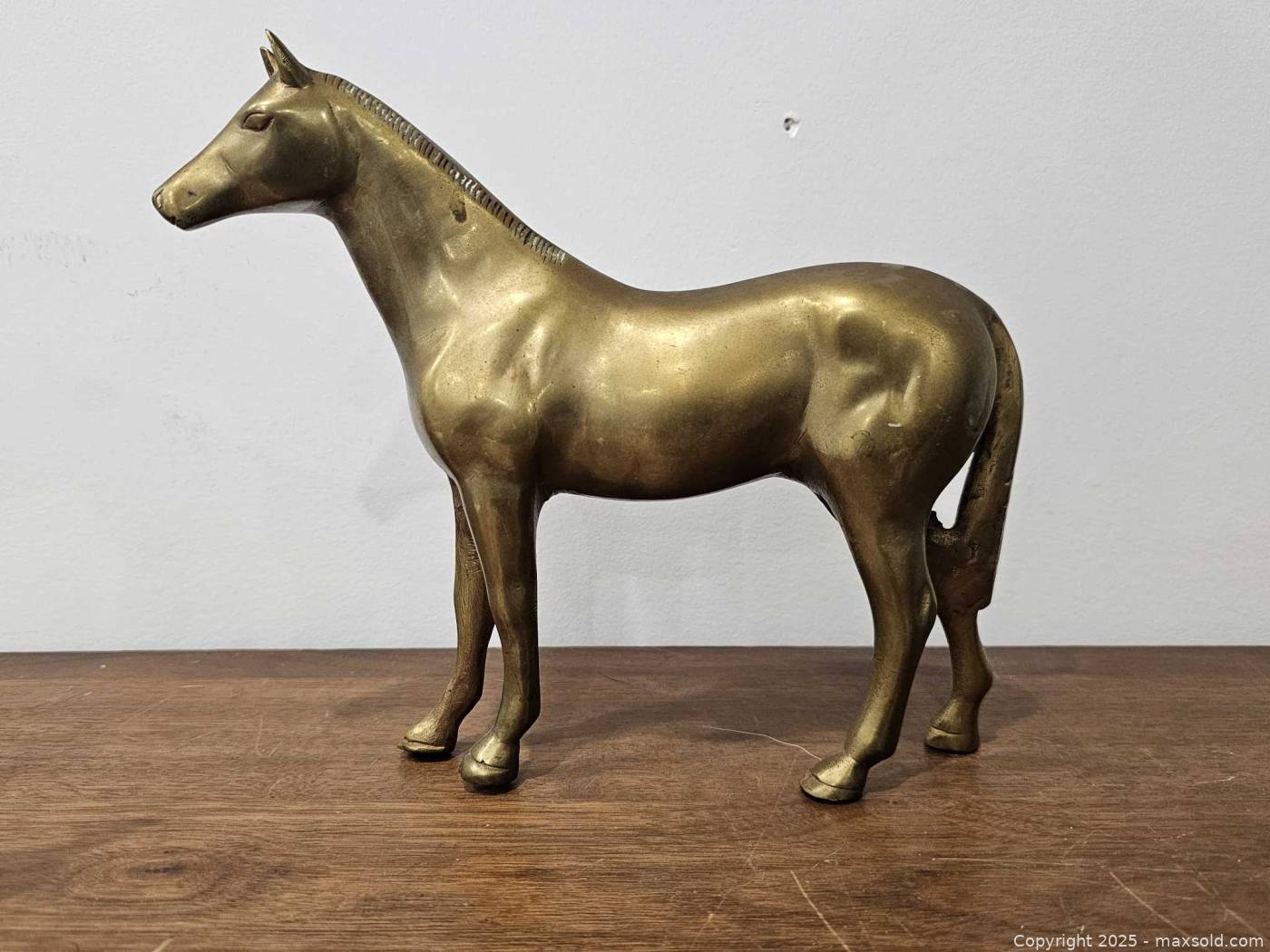 Brass horse figure and 2 metal horse figures | Maxsold