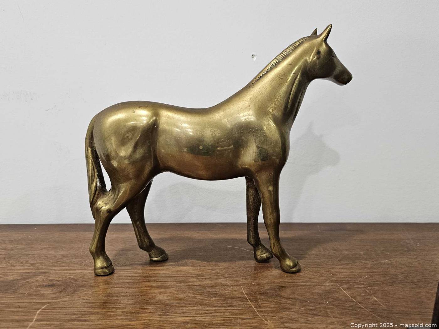 Brass horse figure and 2 metal horse figures | Maxsold
