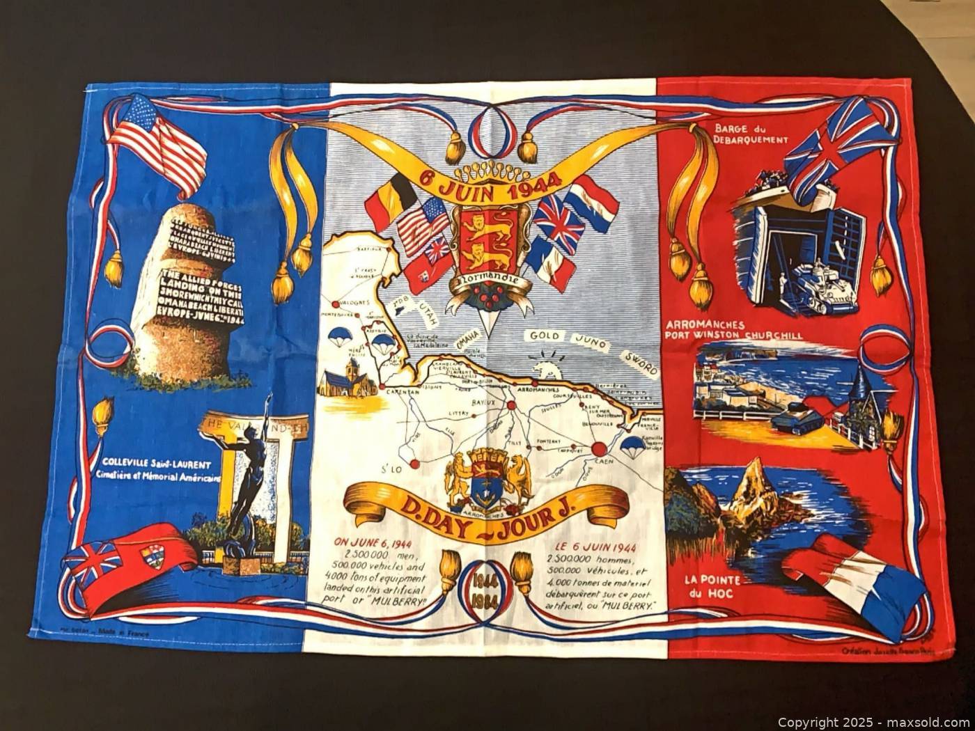 D-Day Normandy banner and Limoges plate | Maxsold