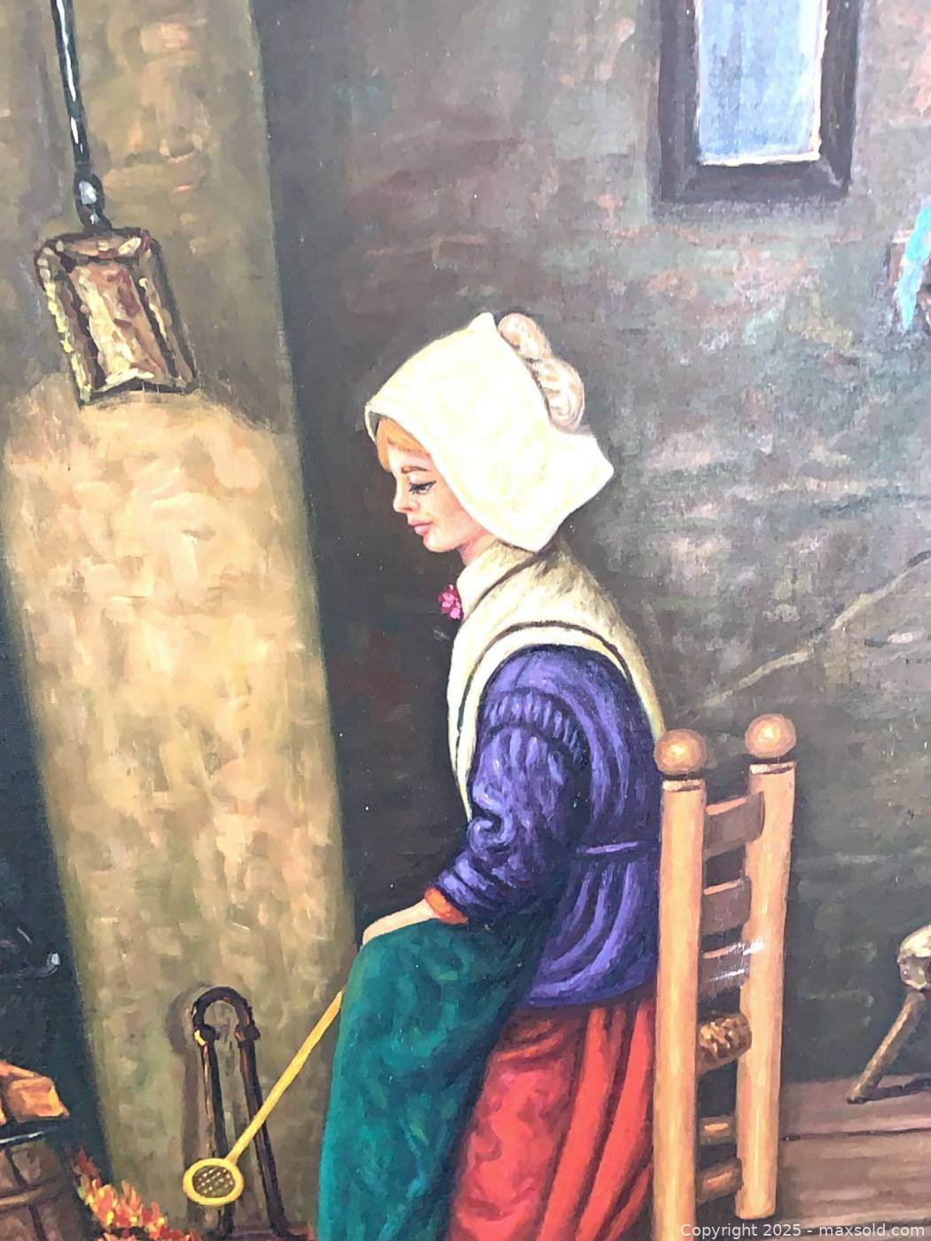 Santiago Mora oil on canvas portrait | Maxsold