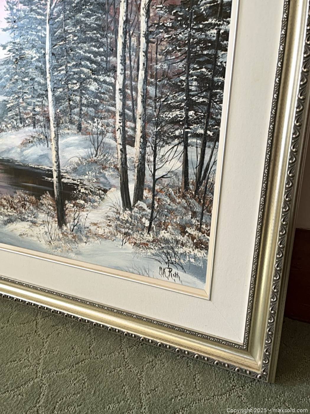 Michael Roth Winterlight oil painting 32" x 49.5" | Maxsold