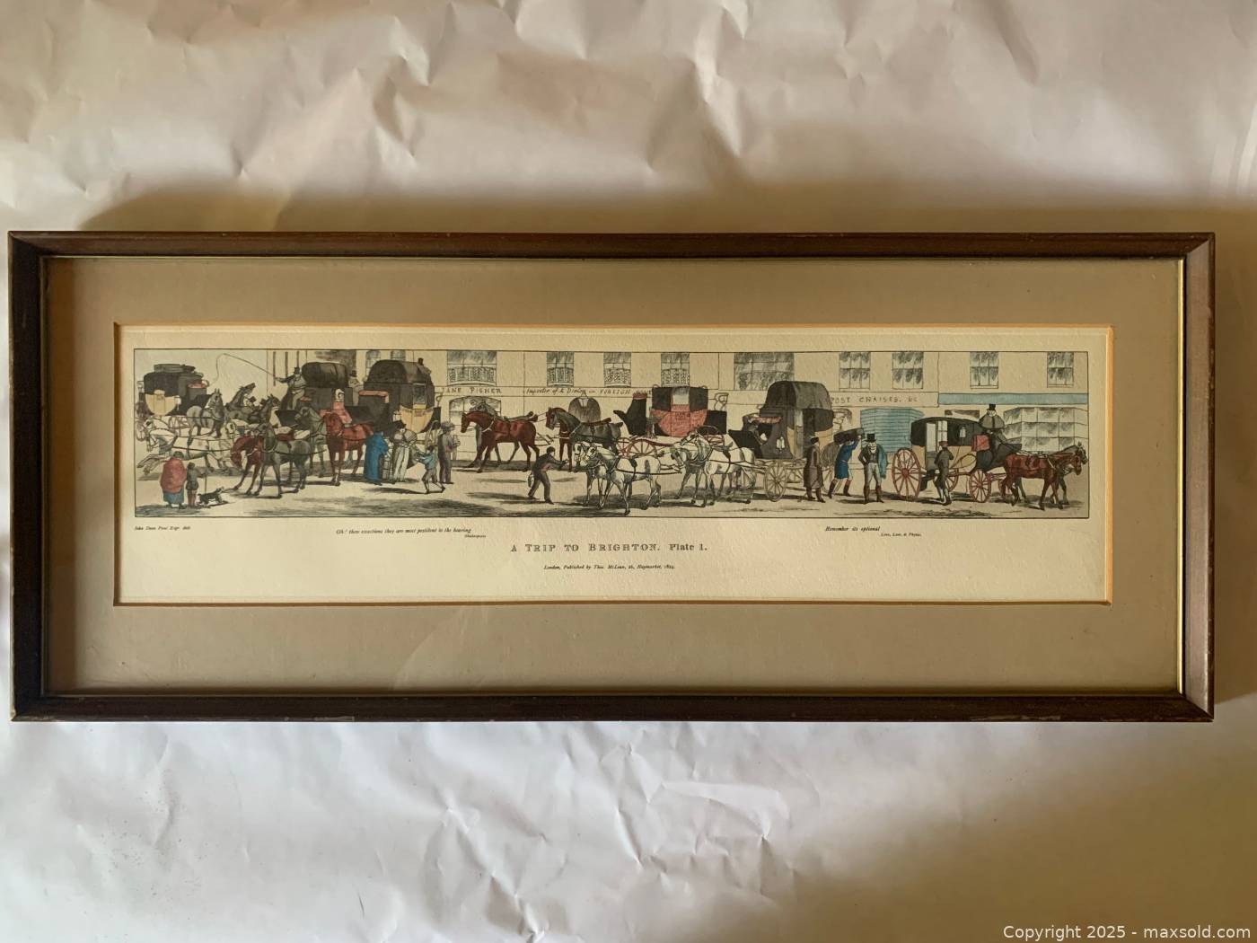 John Dean Paul colour etching "A Trip to Brighton, Plate 1" framed ...