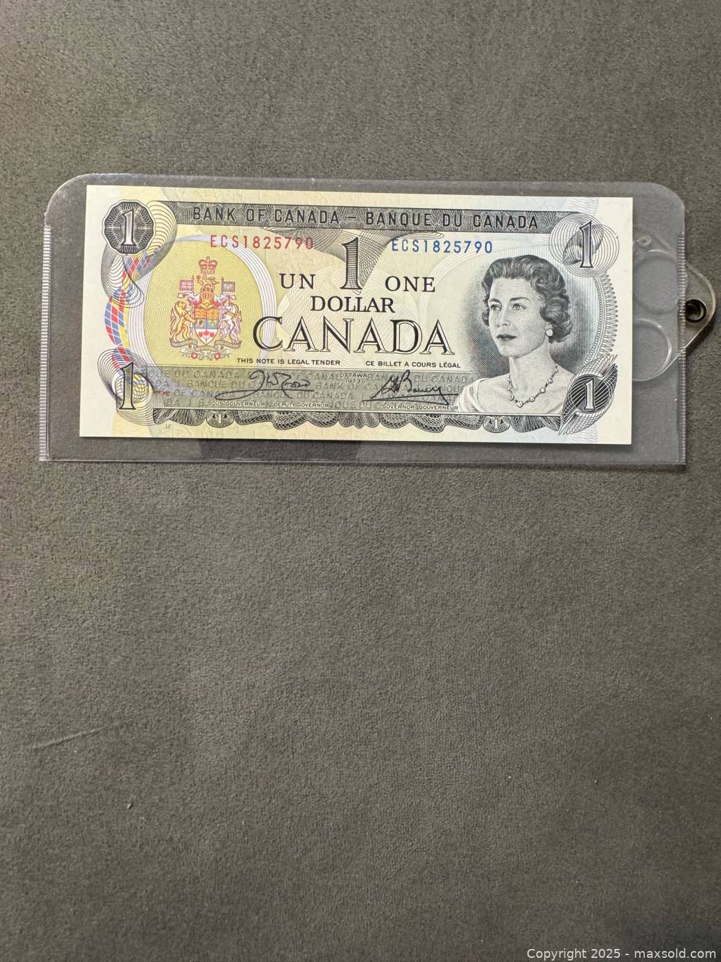 Bank of Canada $1 banknote Queen Elizabeth II | Maxsold