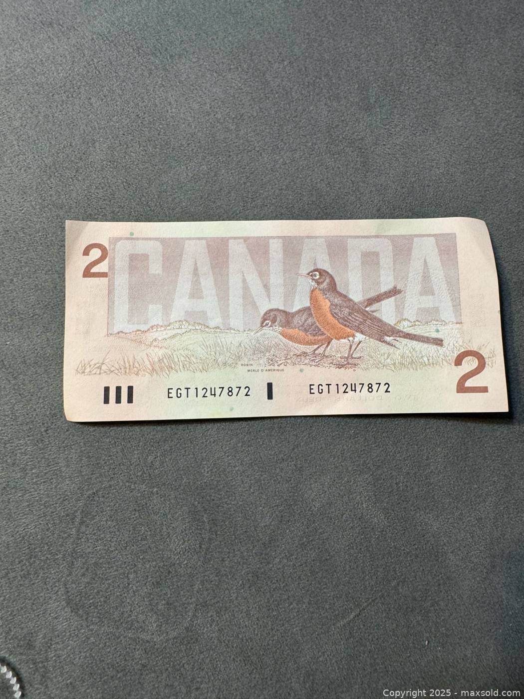 Vintage 1986 Bank of Canada $2 Bill | Maxsold