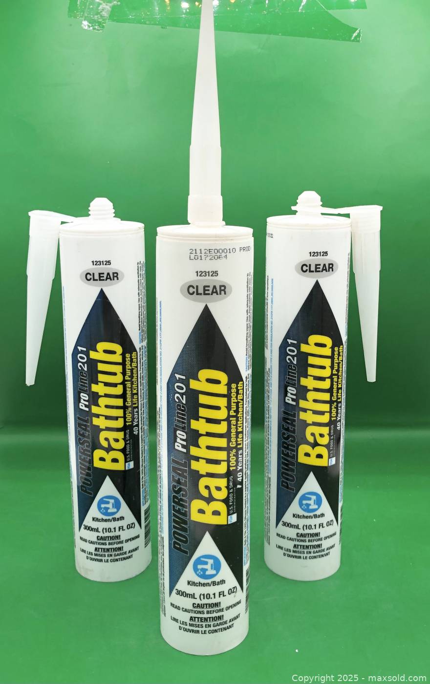 3 Powerseal ProLine 201 Clear Silicone Sealant Tubes 300mL | Maxsold