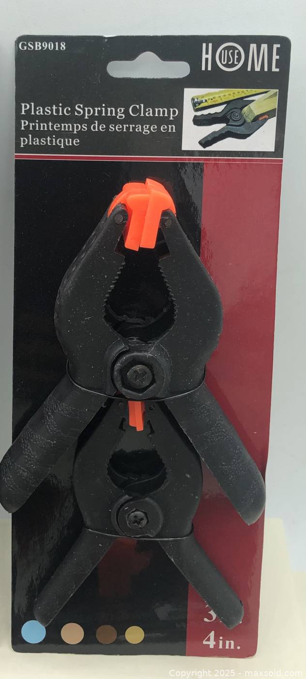6 packs plastic spring clamps 3" & 4" | Maxsold
