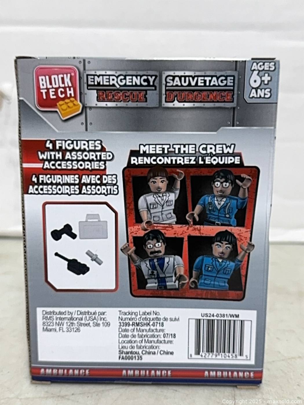 Block Tech Emergency Rescue Ambulance minifigure 4-pack sealed | Maxsold