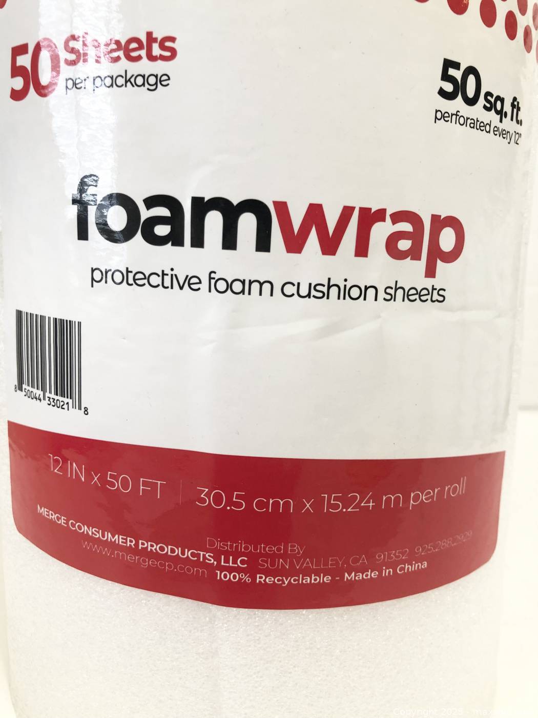 Protective Foam Cushion Sheets Roll 12" x 50' | Maxsold