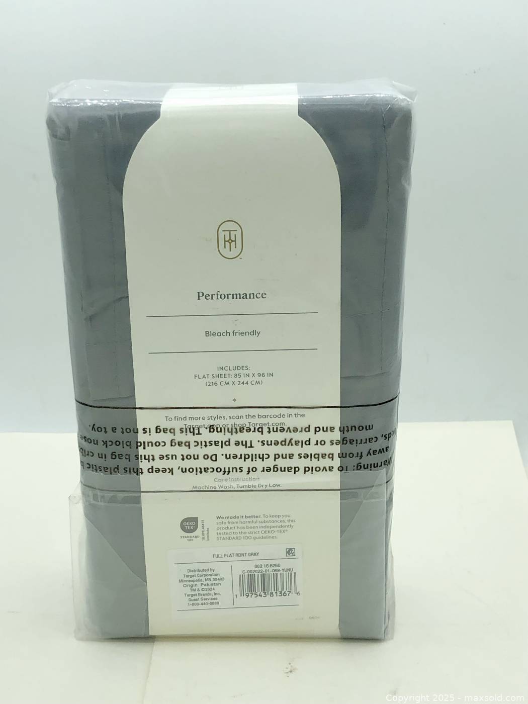 Threshold Performance Full Flat Sheet 400-TC Cotton Sateen Grey | Maxsold